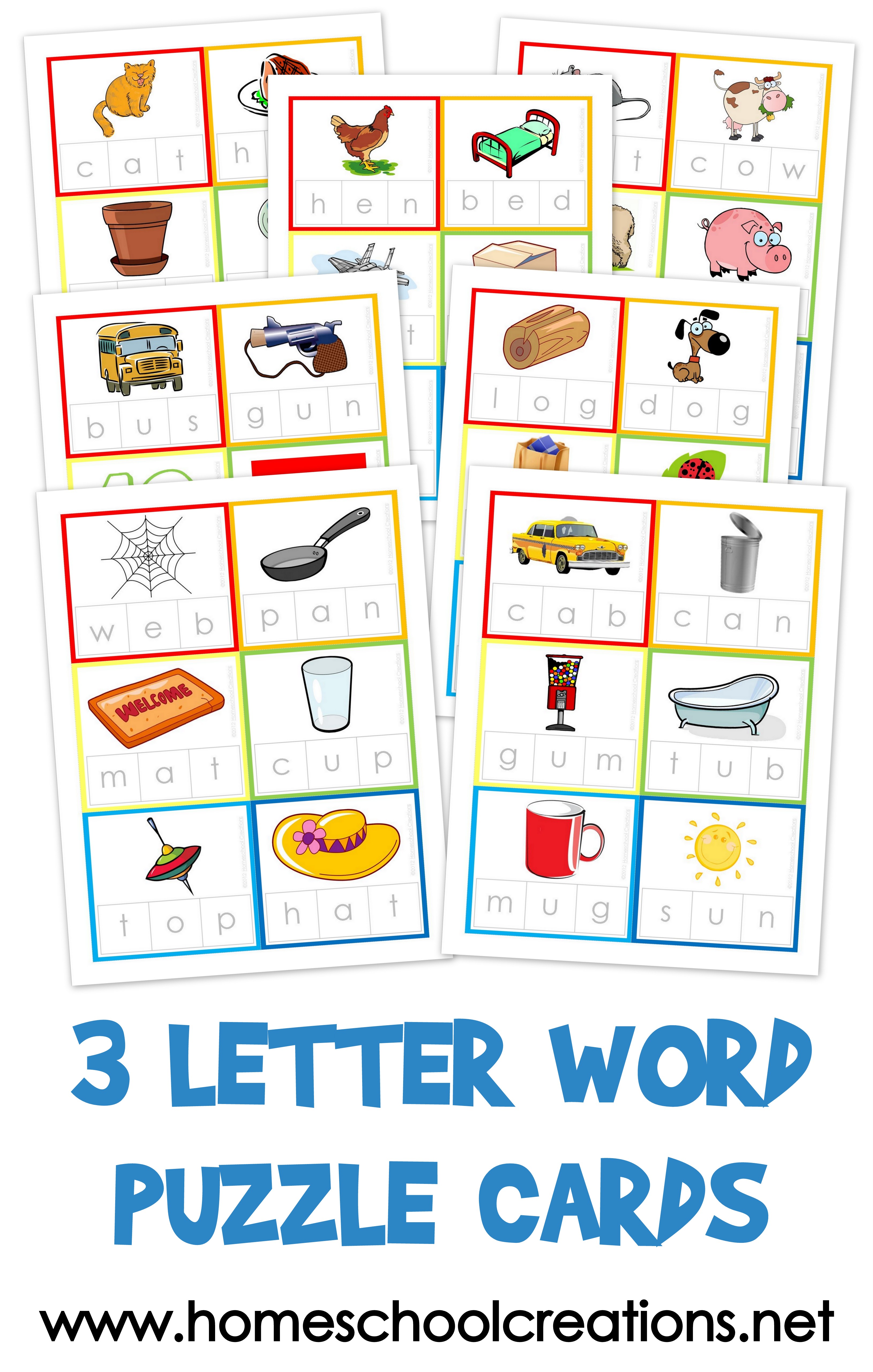 3 Letter Word Puzzle Cards 3 Letter Word Puzzle Cards