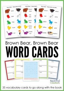 Brown Bear, Brown Bear Vocabulary Cards - Free Printables