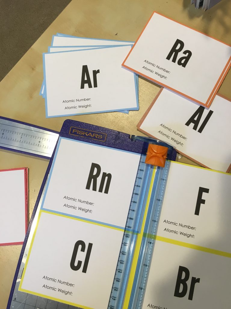 Periodic Table of Elements Cards - Free Printable
