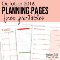 October 2016 Planning Pages - Free Printables