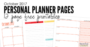 October 2017 Personal Planning Pages (FREE Printable)