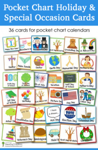 Pocket Chart Holiday and Special Occasion Calendar Cards