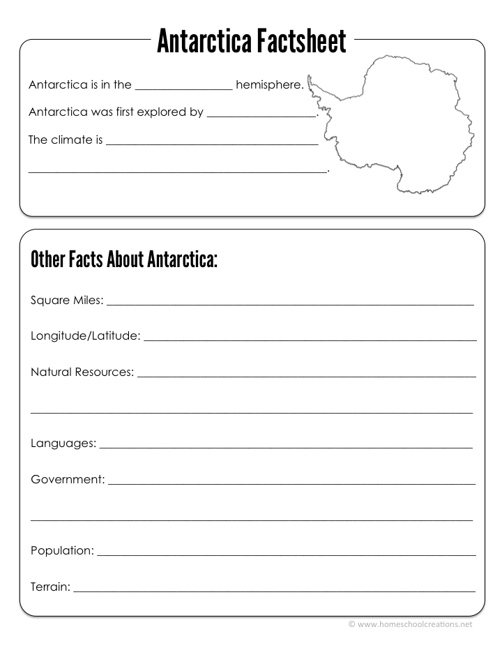 Antarctica Geography Printables - Free Printables