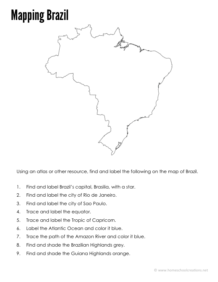 Brazil Geography Printables - FREE Printable Download