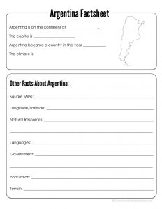 Argentina Geography Printables - Free Printable Download