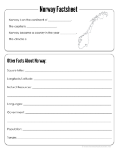 Norway Geography Printables - Free Educational Printable