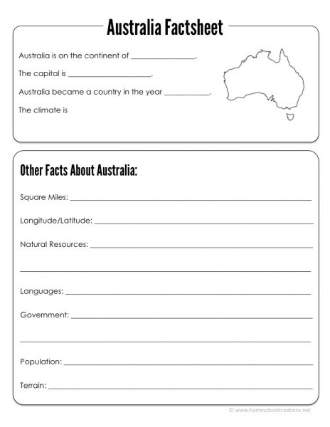 Australia Geography Printables - Free Printables