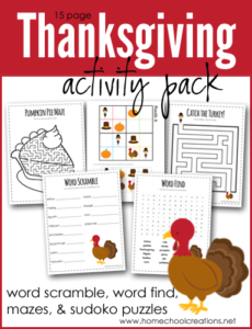 Thanksgiving Activity Pack - FREE Printables